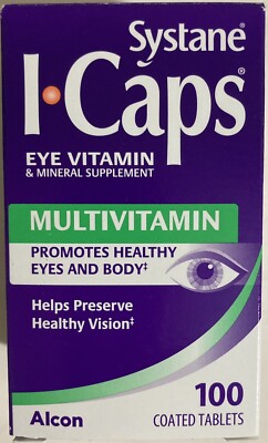 Systane ICaps Eye Multivitamin Formula Mineral Supplement 100 Tablets ...