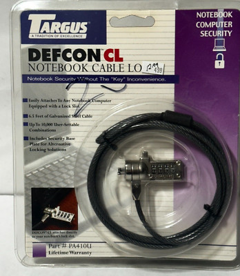Targus Defcon CL Armor Combination Cable Lock Notebook Security PA410U ...