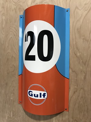 Gulf Racing Gasoline Racing Metal Sign Steve Mc Queen Curved Sign | eBay