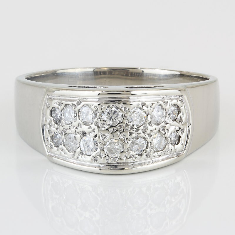 14KWG Pave Diamond Retro Anniversary Band Cocktail Ring by FDC | eBay