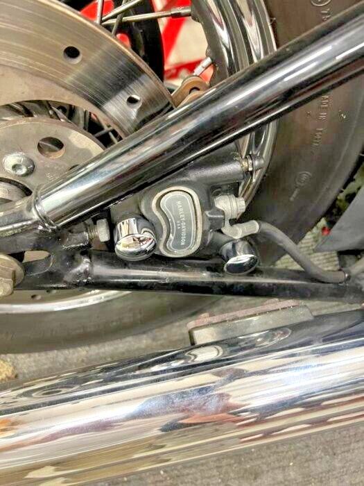 2 Harley Softail Rear Brake Caliper CHROME DOME BOLT COVERS | eBay