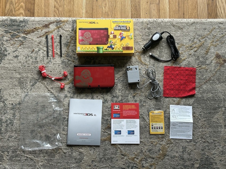 Nintendo 3DS XL Super Mario Bros Gold Edition with Original Box and 9 ...