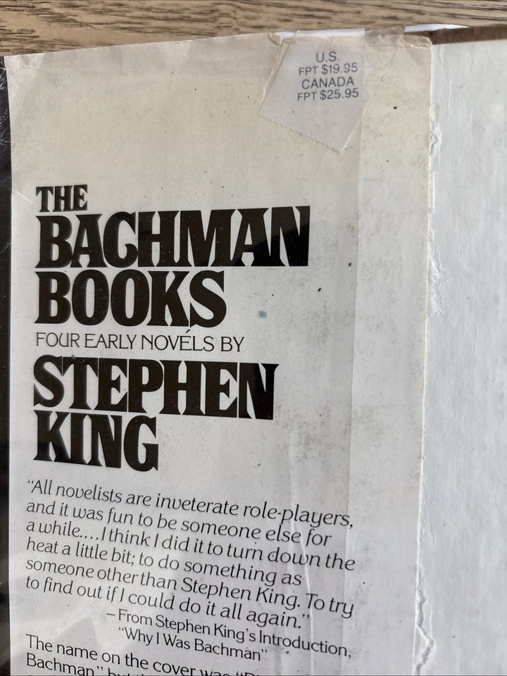 VERY RARE!! Stephen King The Bachman Books TRUE 1st Edition $19.95 NAL ...