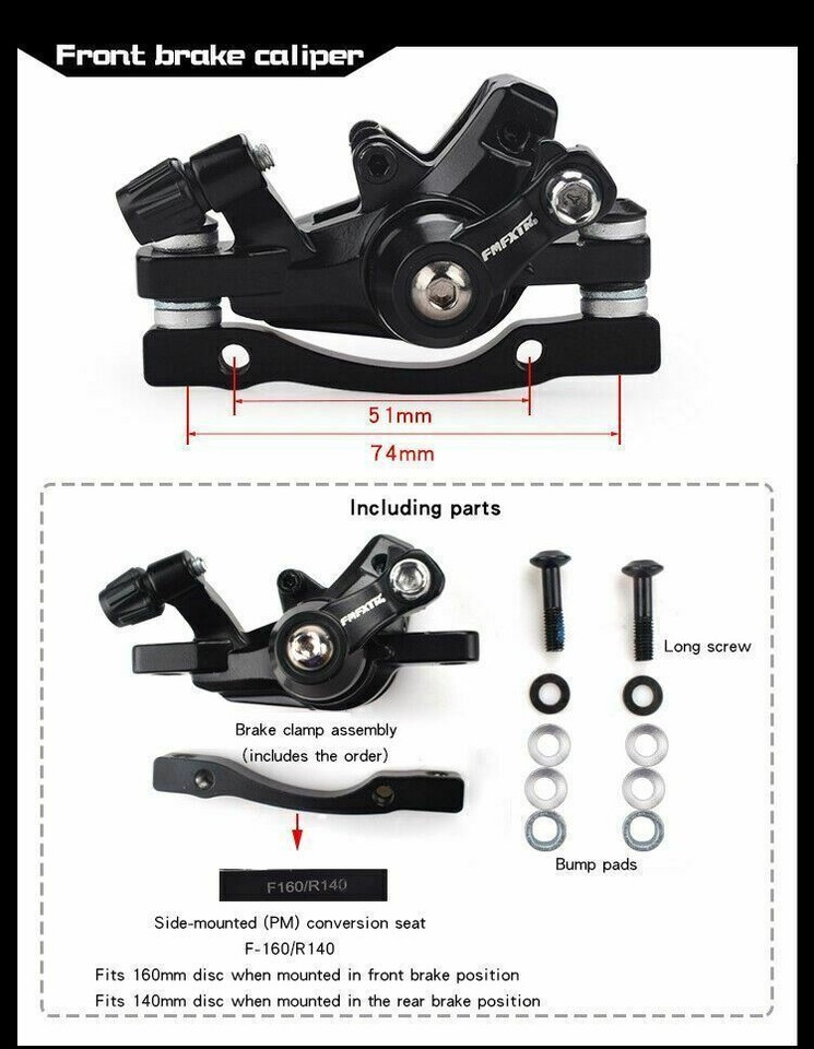 Mechanical Disc Brake Caliper Brake Lever Brake Cable Line Housing MTB ...