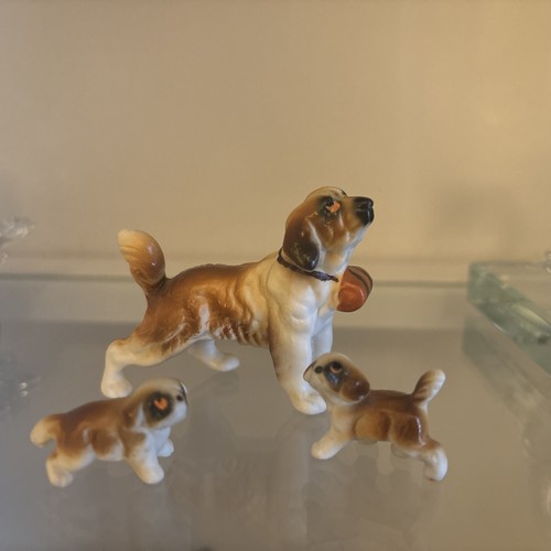Vintage Lot Of 3 Saint Bernard Family Miniature Bone China Figurines | eBay