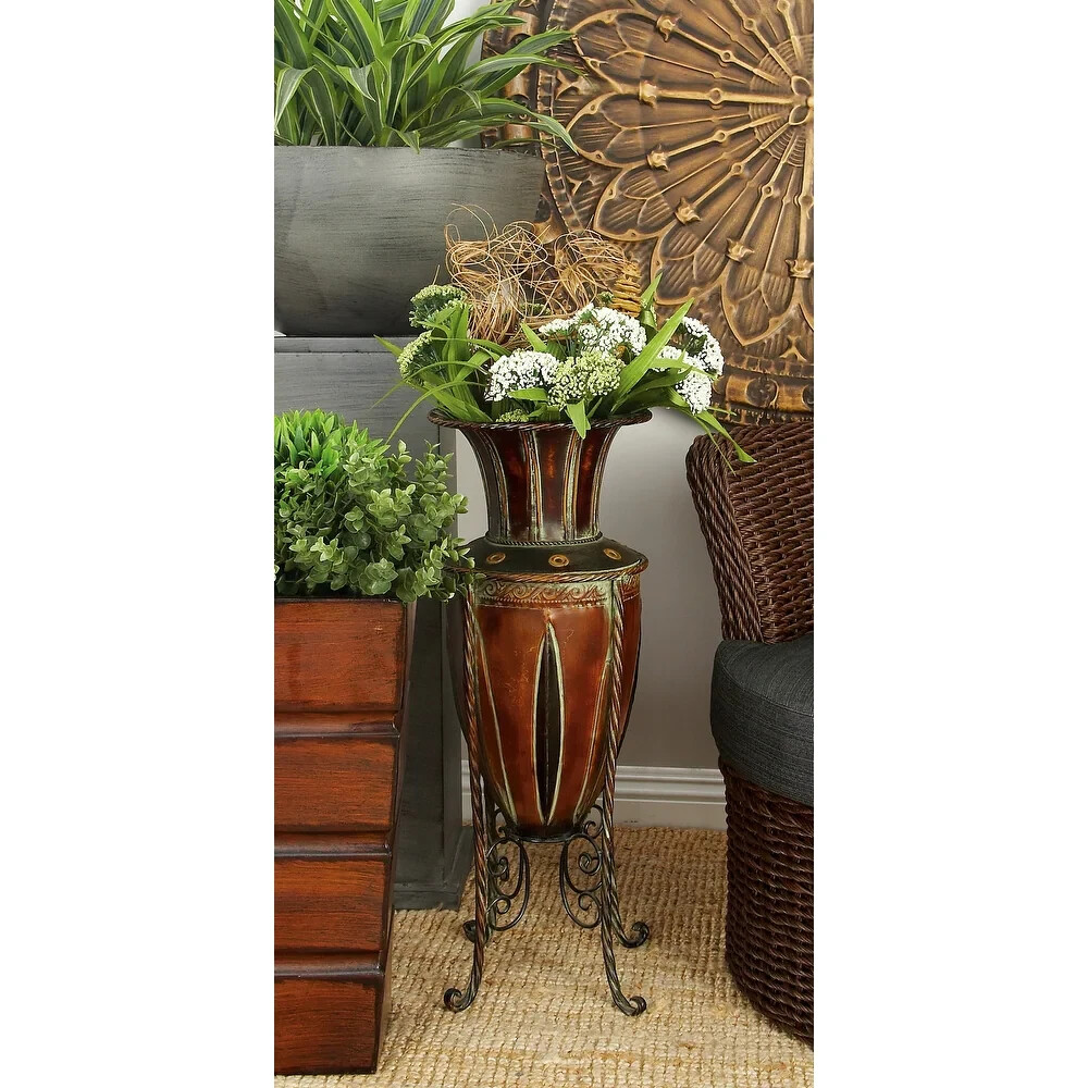 Wrought Iron Floor Vase SOGA 85cm Green Glass Floor Vase With Tall