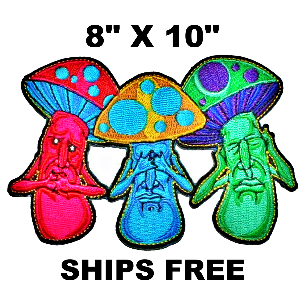 Mushroom Sticker Sign -See No Evil, Speak No Evil, Hear No Evil, Peace ...