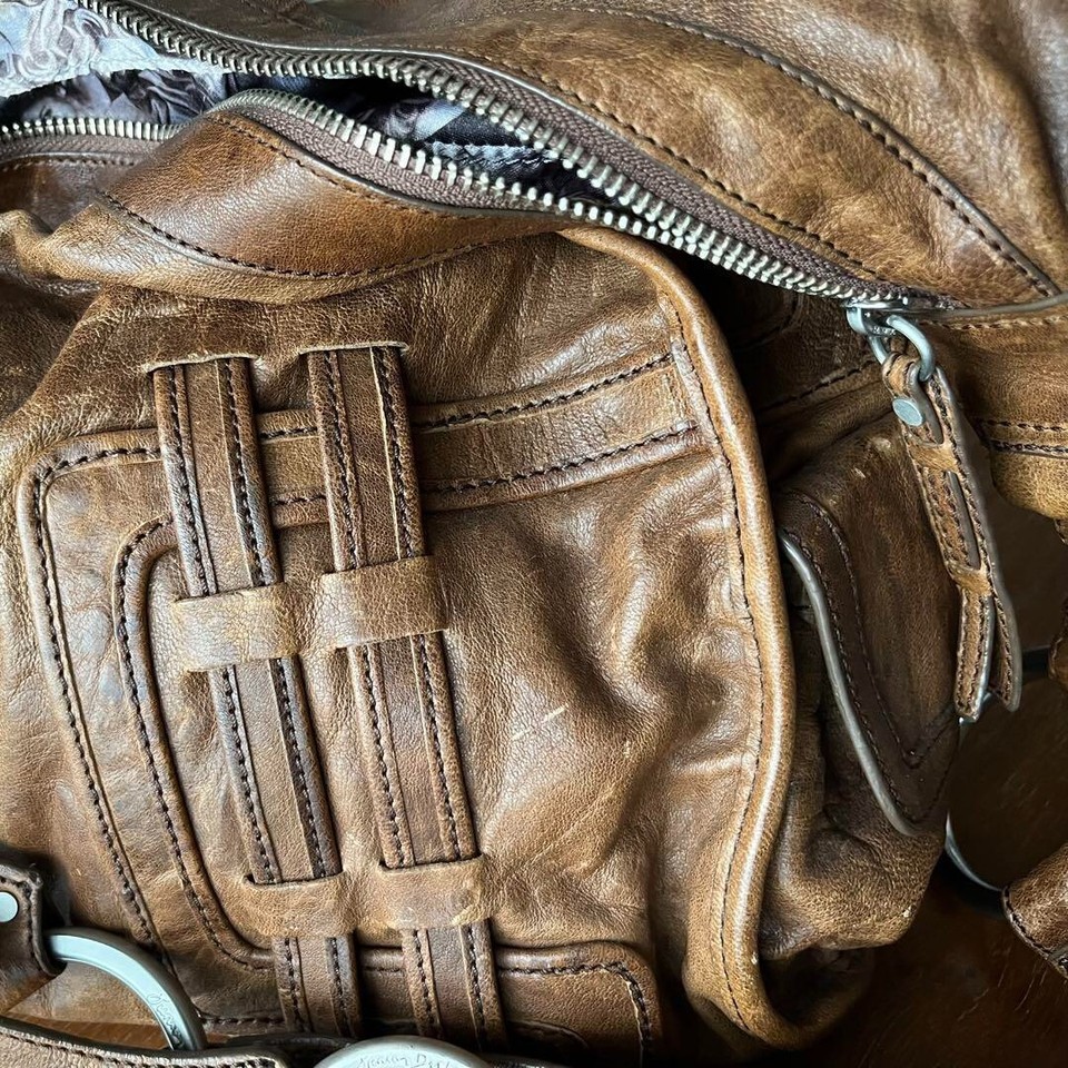 Junior Drake Shoulder Bag Distressed Leather in Brown USED Once Mint ...