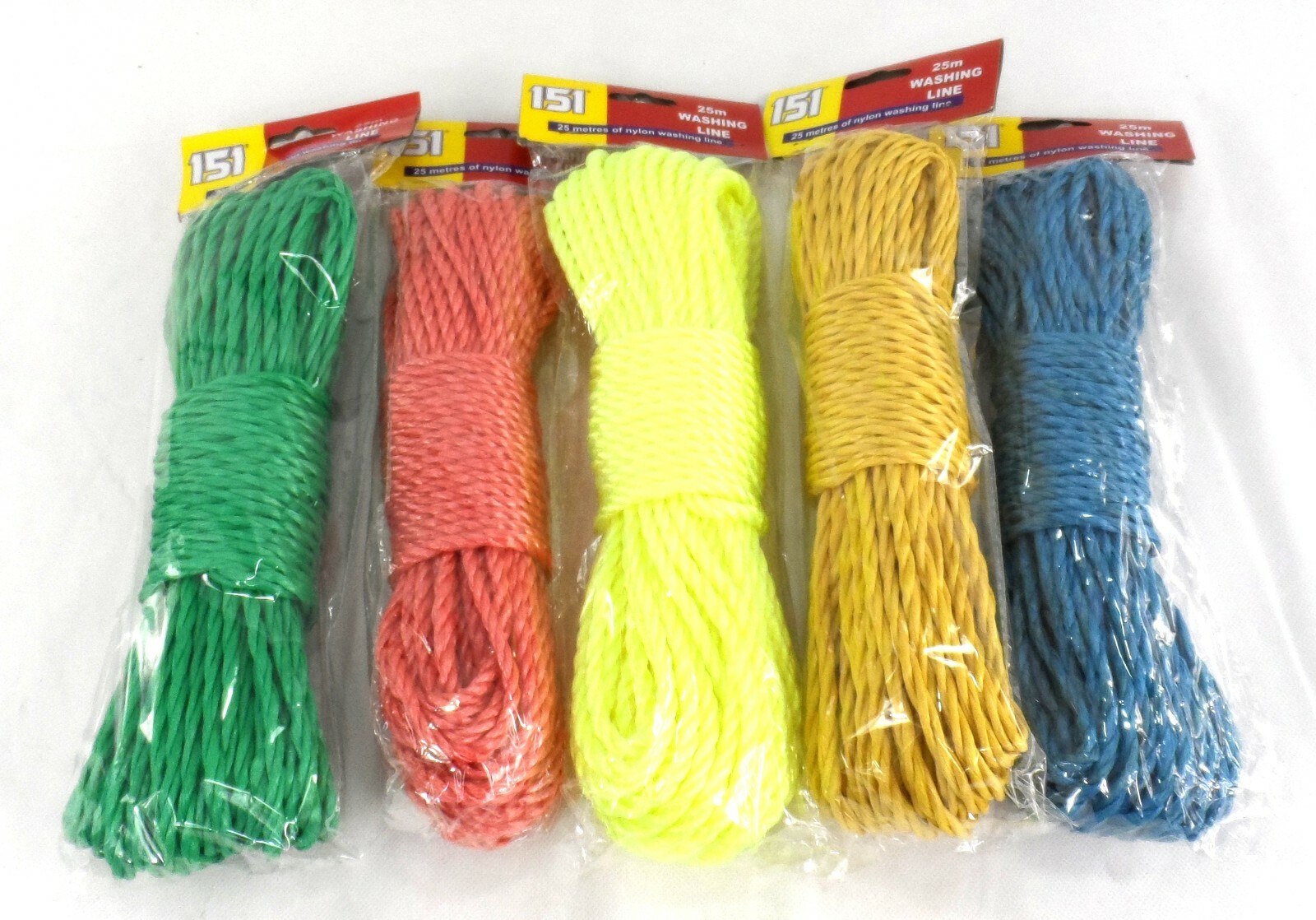 25m Clothes Line PP Washing Line Twin Rope 5 Colours Washing Clothes ...