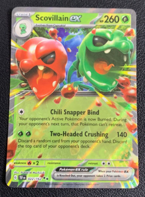 Scovillain ex 022/162 Temporal Forces Double Rare Pokemon TCG Card NM ...