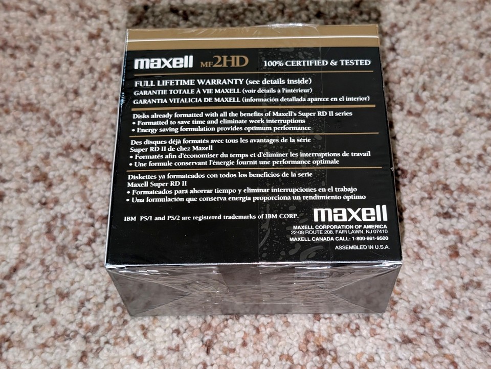 SEALED Pack of 10 Maxell MF2HD 3.5" Floppy Disks IBM Formatted 3 1/2 ...