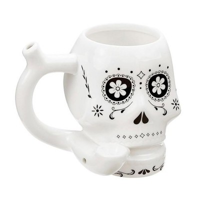 Mug-White-Ceramic Skull Pipe Mug-Ceramic Design Tobacco Smoking Pipe | eBay