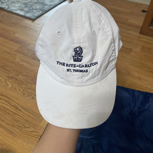 The Ritz Carlton Hat Cap Strapback White Adjustable ST THOMAS, stain on ...