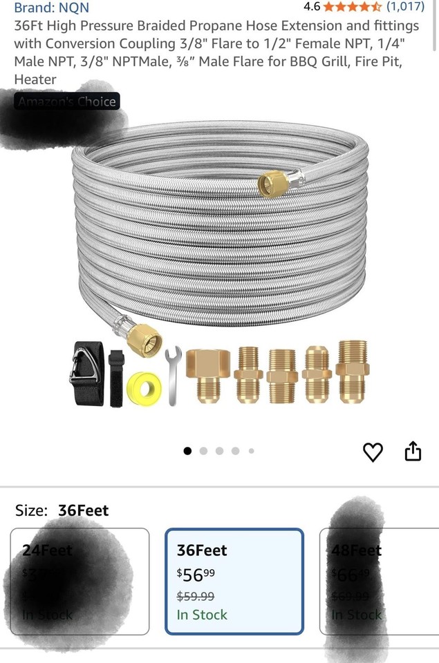 High Pressure Braided Propane extension hose 36 feet | eBay