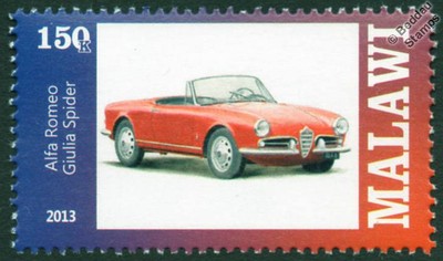 ALFA ROMEO GIULIA SPIDER Sports Car Automobile Mint Stamp | eBay