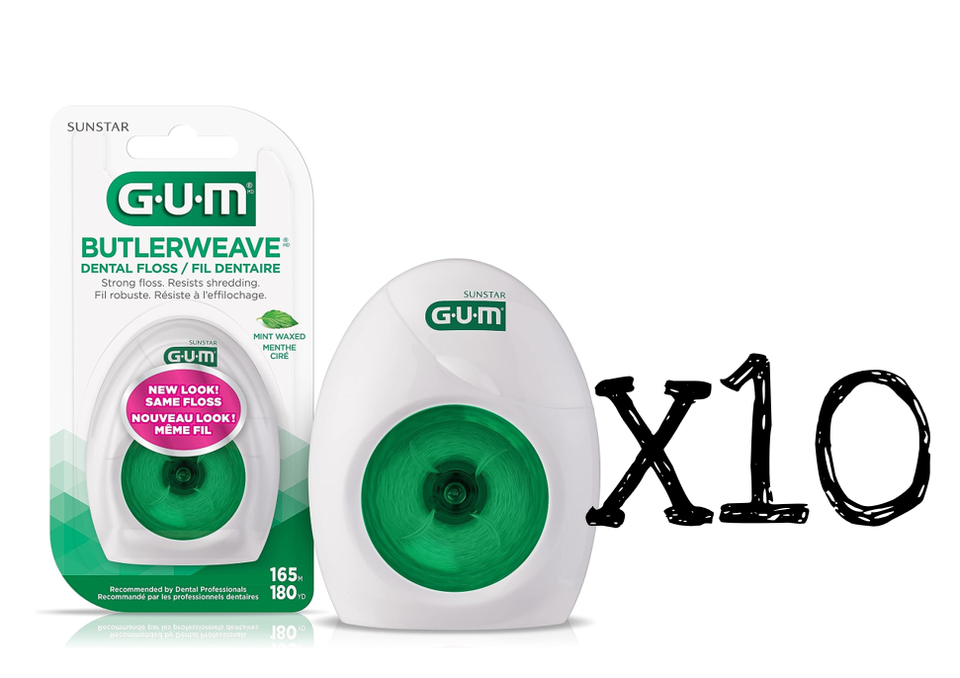 Sunstar GUM ButlerWeave Pro Weave Dental Floss Mint Waxed 165M x10 ...