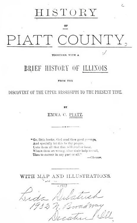 PIATT County Illinois IL, History & Genealogy, Ancestry Family Tree DVD ...