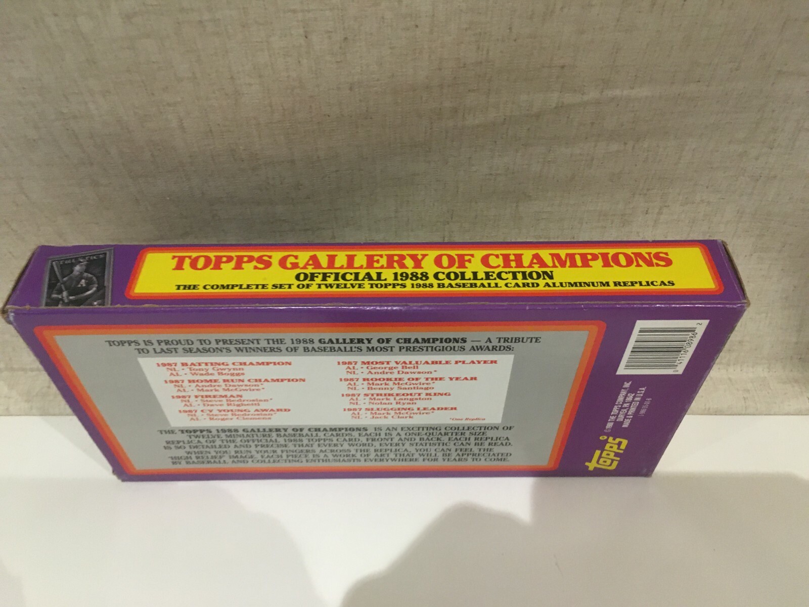 1988 Topps Gallery of Champions Baseball ALUMINUM CARD SET New MCGWIRE ...