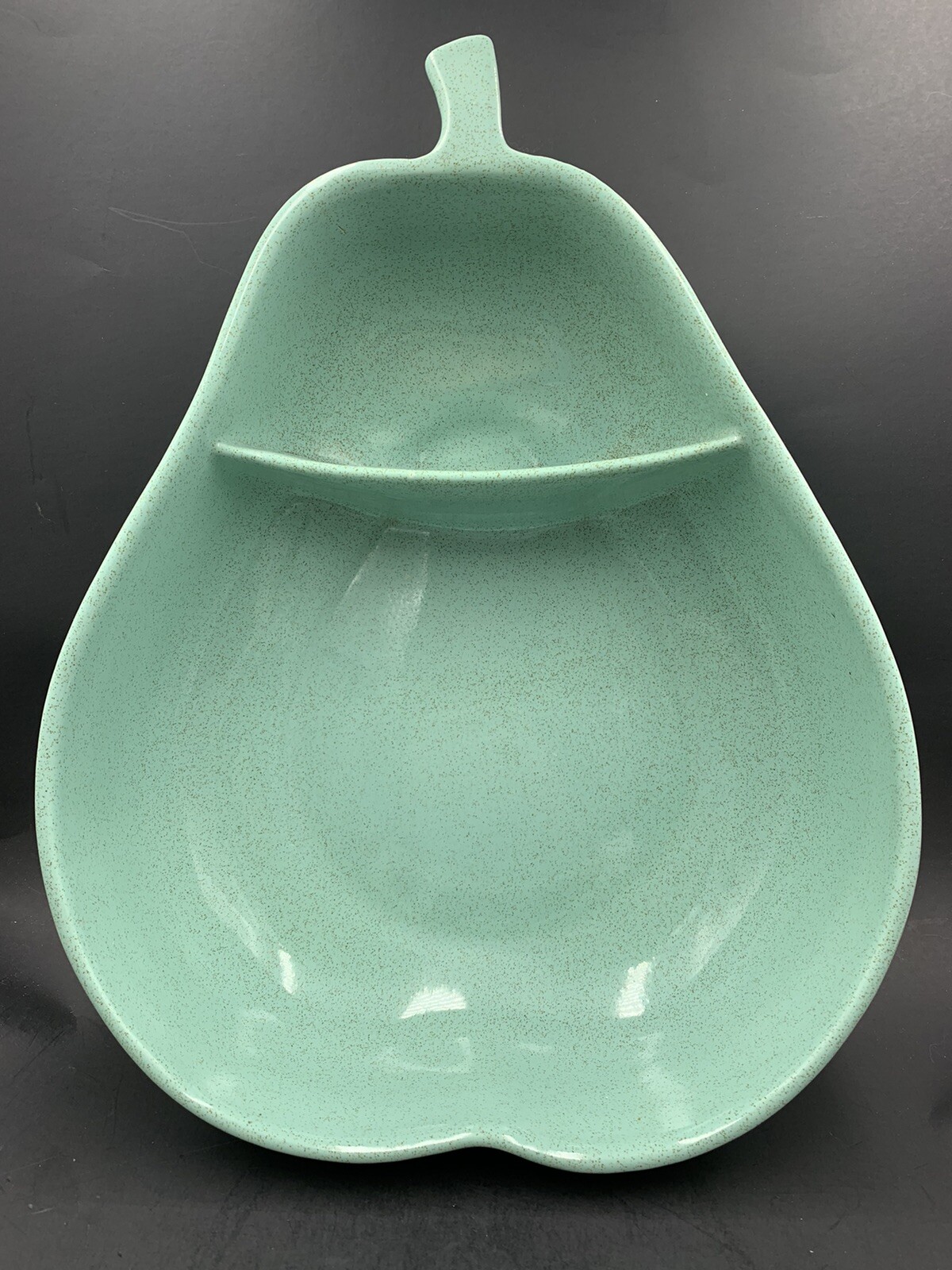 Pfaltzgraff Pottery Pear Shaped 13" Aqua Divided Chip Dip Bowl Serving ...