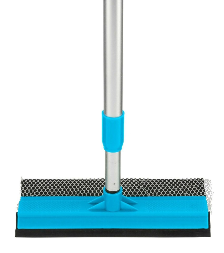 Extendable Window Cleaner Squeegee Glass Wiper Sponge Head Telescopic ...