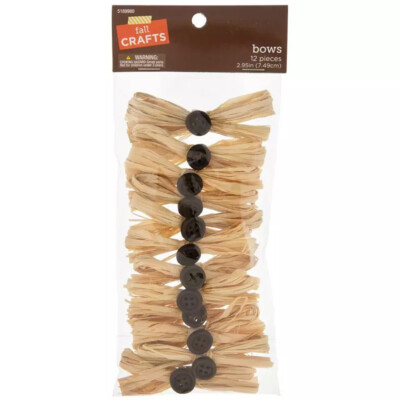 HL Fall Craft Supply - Natural Small Raffia Button Bows 24pc | eBay