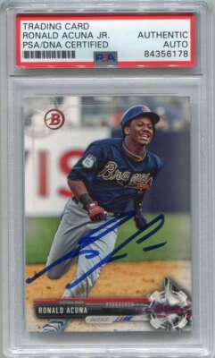 2017 Bowman Draft bd39 Ronald Acuna Rookie PSA/DNA Certified Authentic Auto | eBay