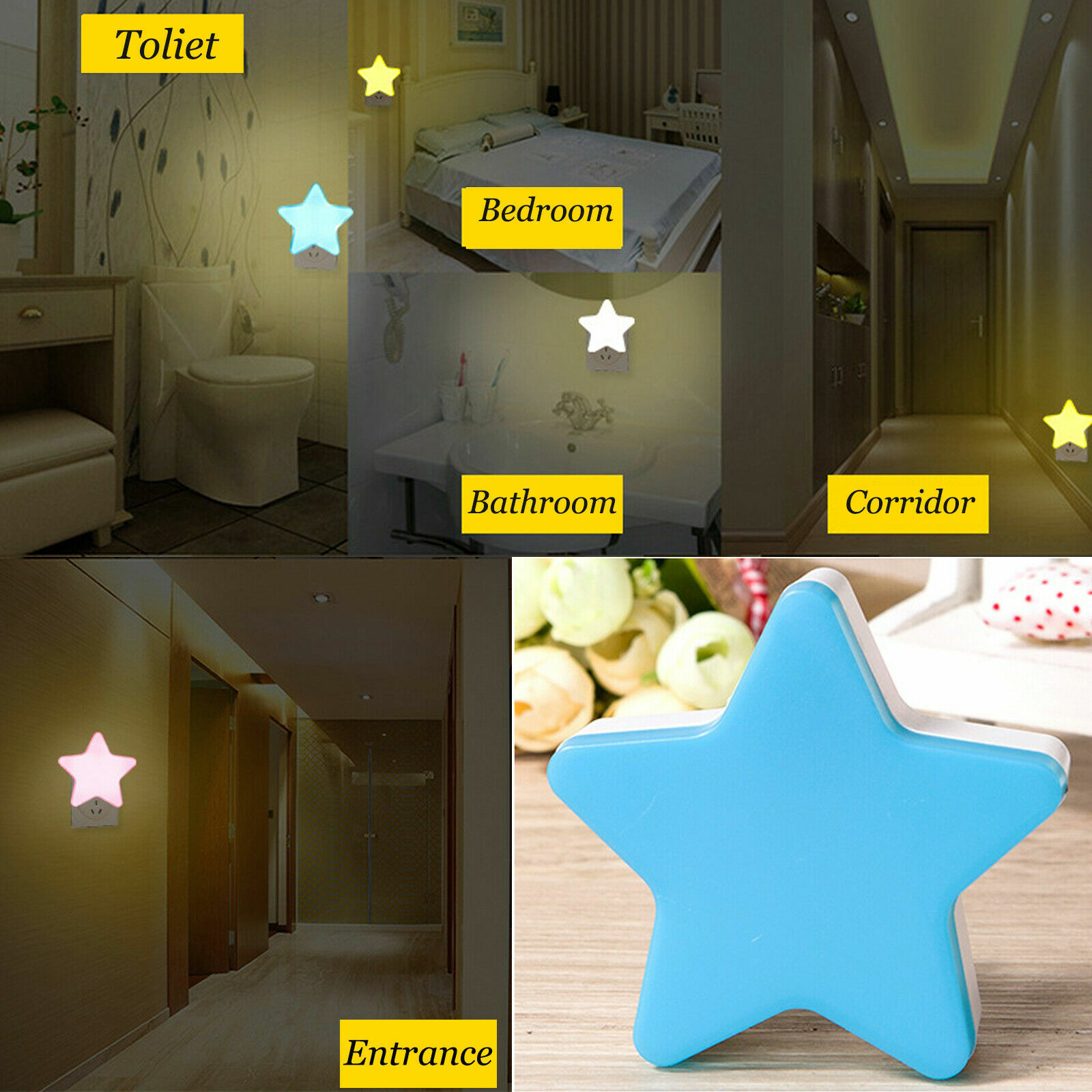 Sensor Night Light EU / US Plug Luminaire Led Lamp Baby Nightlight 110V ...