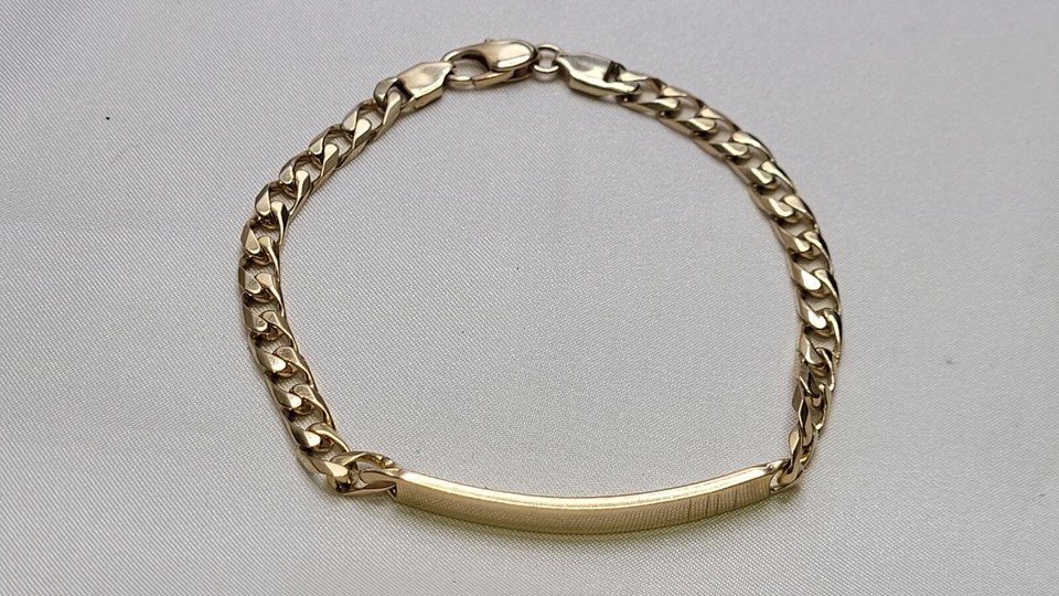 Vintage MILOR Italy 585 14K Yellow Gold Curb Link ID Bracelet 8" | eBay