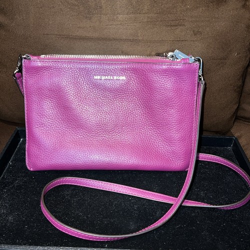 Michael Kors Double Pouch Purse NWOT Pebbled Leather Crossbody Bag ...