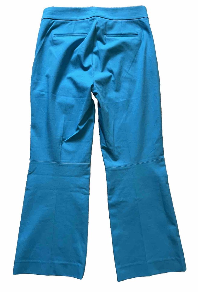 J.Crew Women’s High Waist Stretch Cropped Kick Flare Aqua Blue Pants SZ ...
