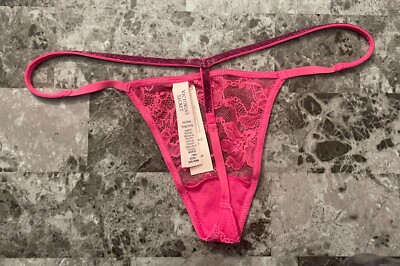 NWT VICTORIA'S SECRET PINK LACE RHINESTONE SHINE STRAP BACK V STRING ...