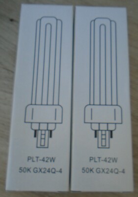 (2-Pack) lot PLT42W Fluorescent 42W Compact Light Bulb 5000K Cool GX24Q ...
