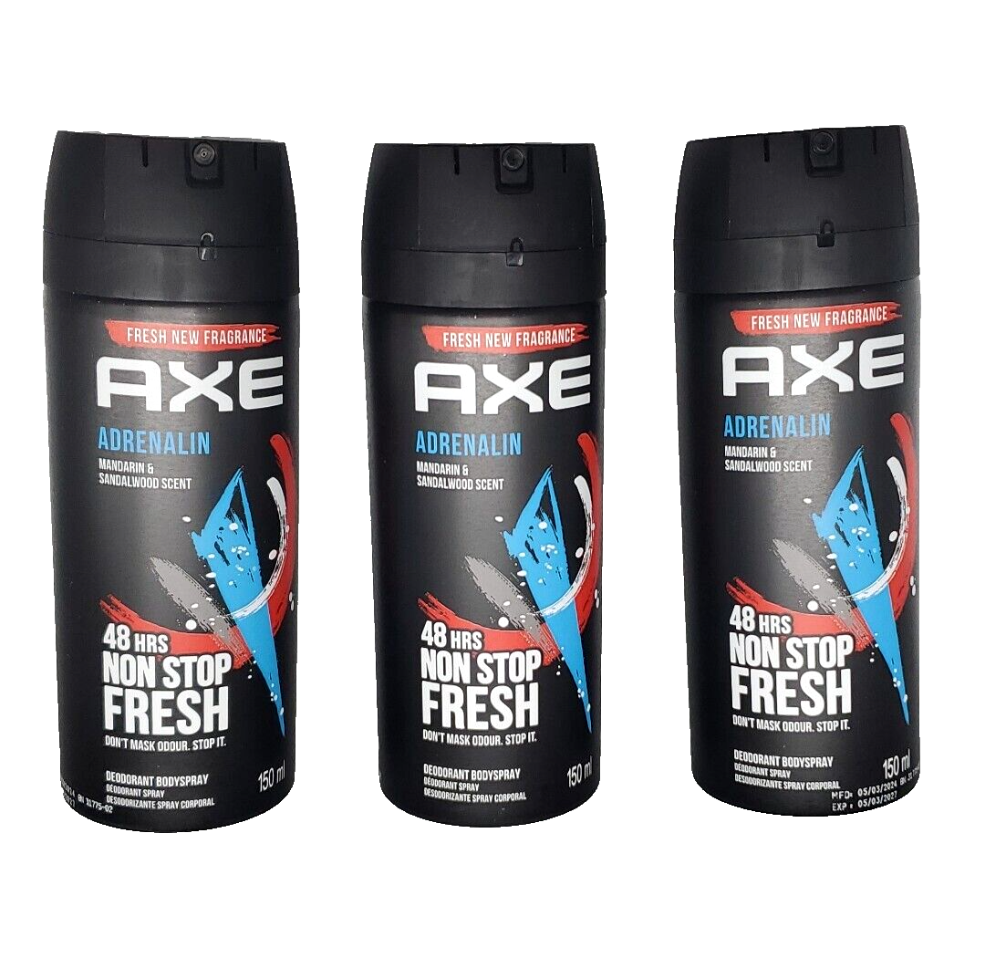 AXE Body Spray Adrenalin 3 Cans 150ml | eBay