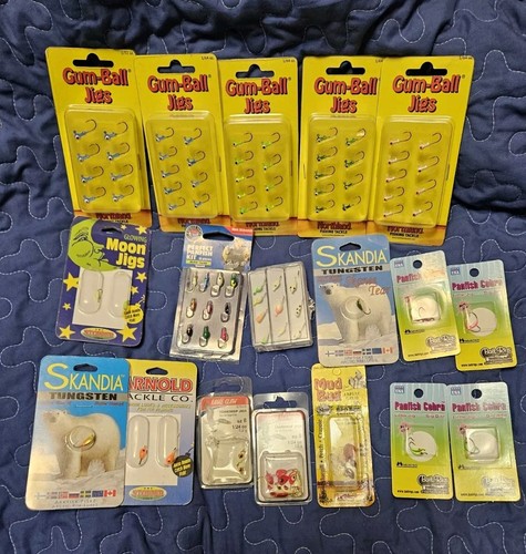 Lot of Ice Fishing Lures, Gumball Jigs, Beaver Dam, Skandia, Bait Rigs ...