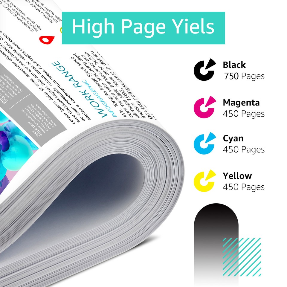 67XL Ink Cartridges Replacement for HP 67 Ink Deskjet 2700 2755 4152 ...