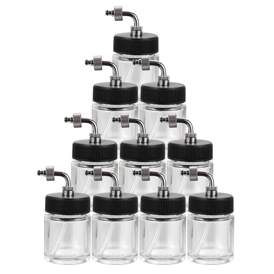 10x Single-action Dual-action Airbrush pot Glass Plastic Bottles Jar ...