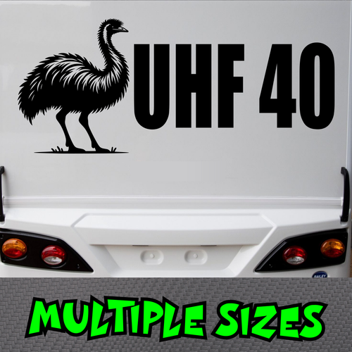 UHF 40 Sticker Australia Car Decal Caravan Adventure Emu Bird Van ...
