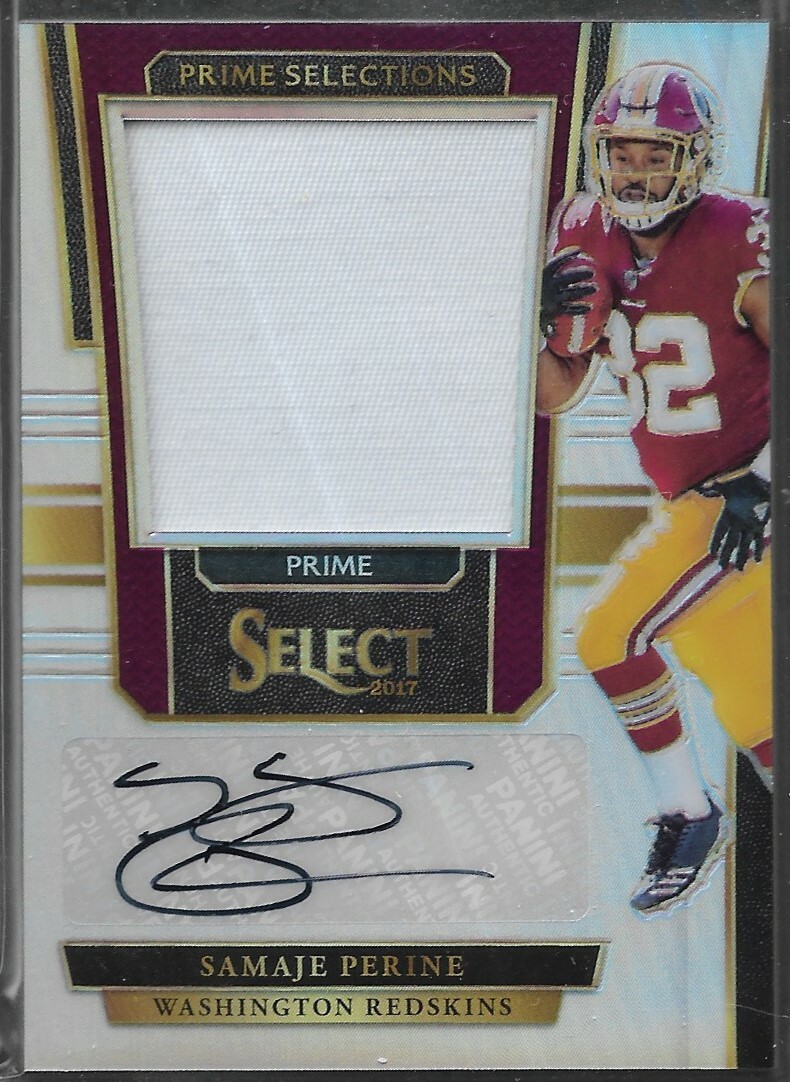 2017 Panini Select Samaje Perine RC Jersey Auto Prizm /49 Washington ...