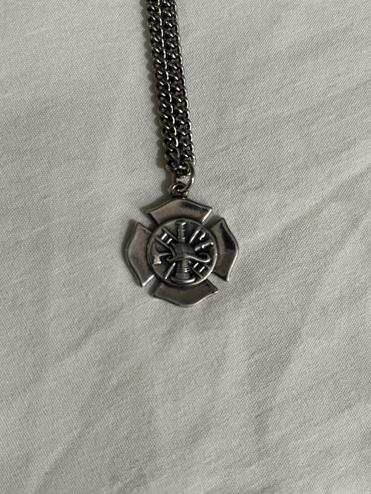 20”James Avery Firefighter Shield Maltese With Chain. - Gem