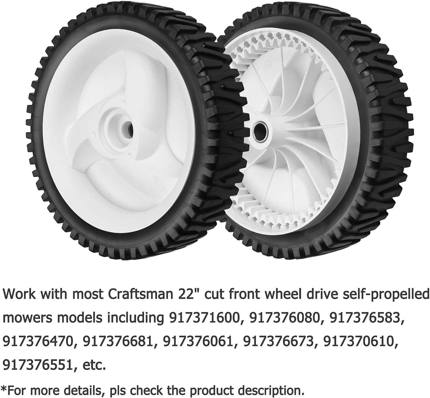 2 PC Lawn Mower Front Wheel for Craftsman 917.376591 917.377100 917. ...