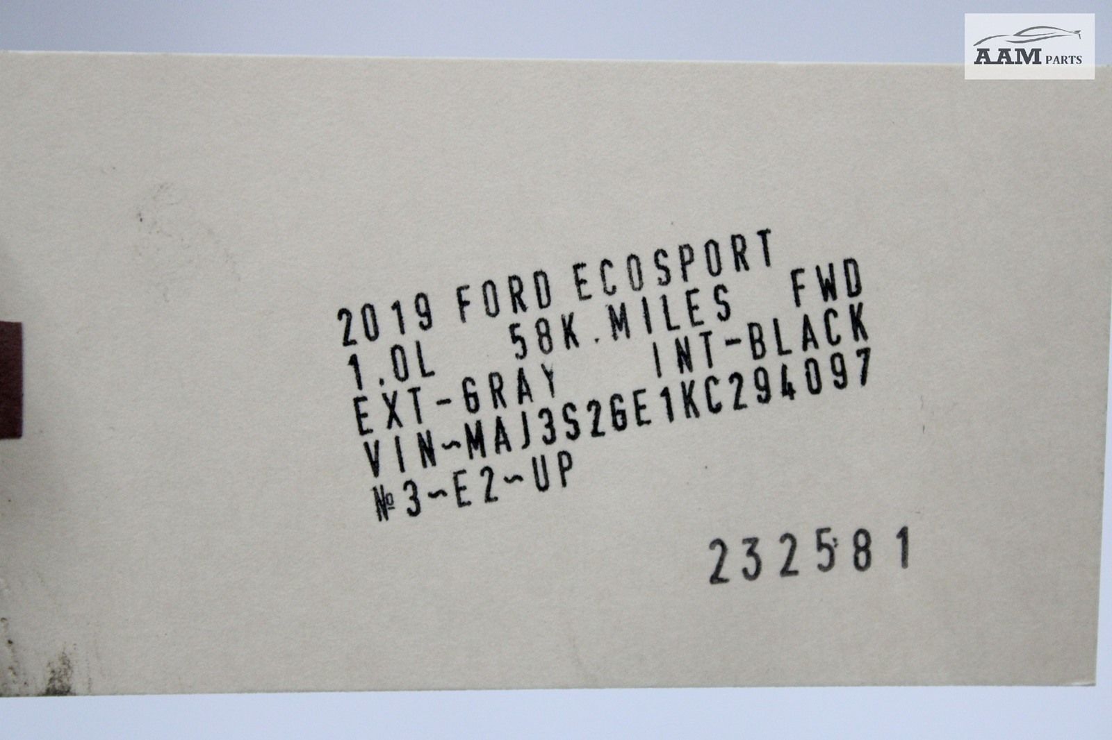 2018-2022 FORD ECOSPORT POWER STEERING COLUMN MANUAL ADJUST W/ MODULE ...