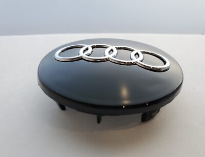 Set(4pcs) Audi 68MM Black Chrome Wheel Rim Center Caps Replacement ...