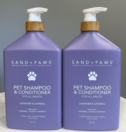 Sand + Paws Lavender & Oatmeal Pet Shampoo & Conditioner 32 fl oz Each ...