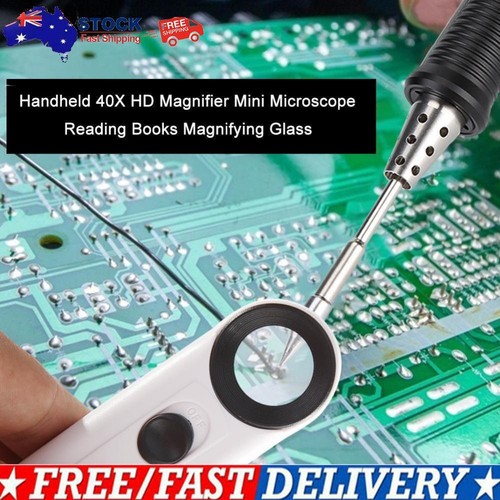 Handheld 40X HD Magnifier Mini Microscope Reading Books Magnifying ...