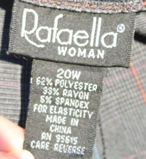 Rafaella Plus Size Grey Blue Red Plaid Stretch Trouser Dress Pants Sz ...