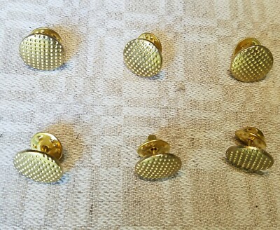 Lot of 6 Golf Ball Varsity Letter Pins Gold 1/2" diameter | eBay