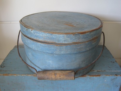 19th Century Original Robin's Egg Blue Paint Wood Bail Handle Pantry ...