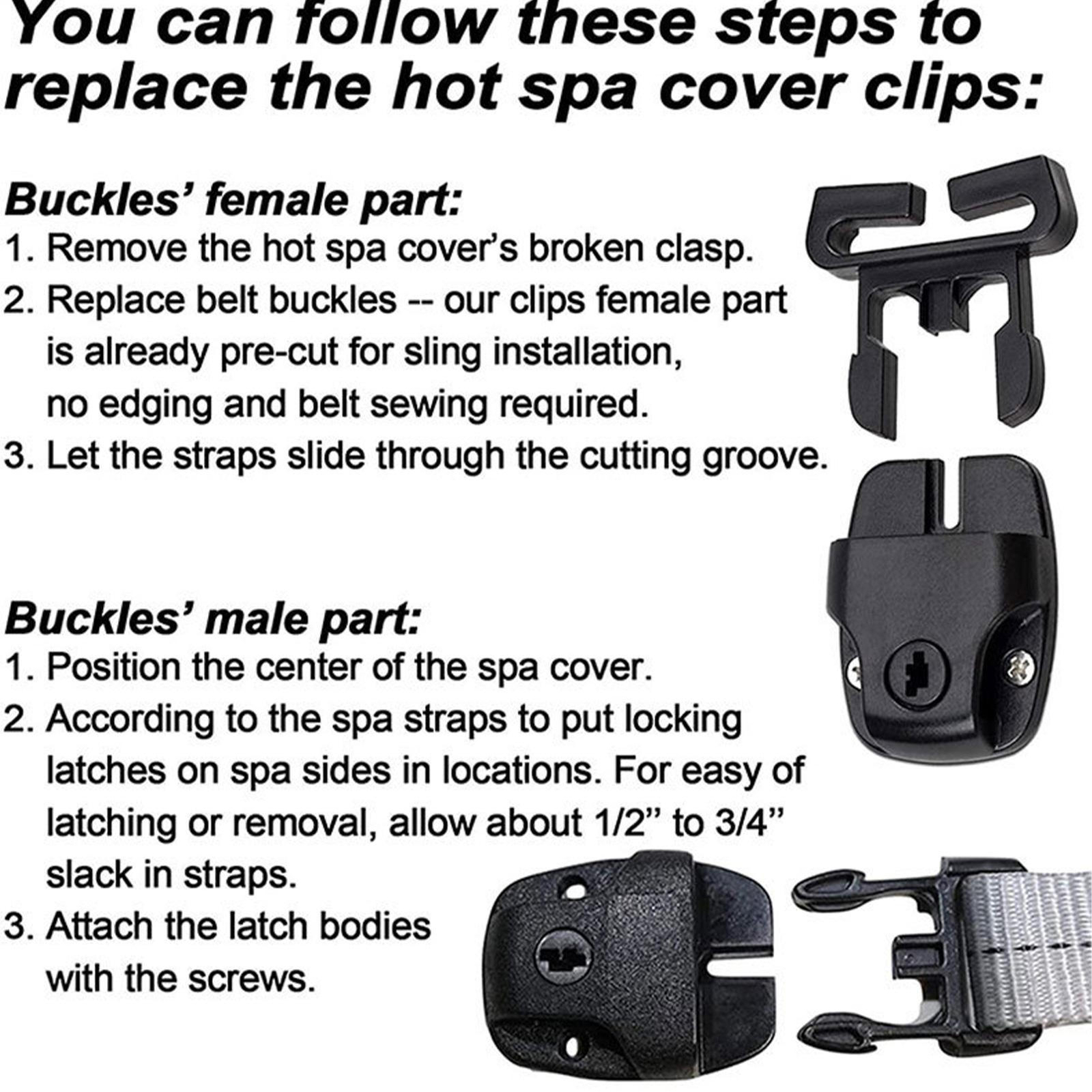 4/8 Pack Spa Hot Tub Cover Clips Latch Replacement Kit Hot Tub Clips | eBay