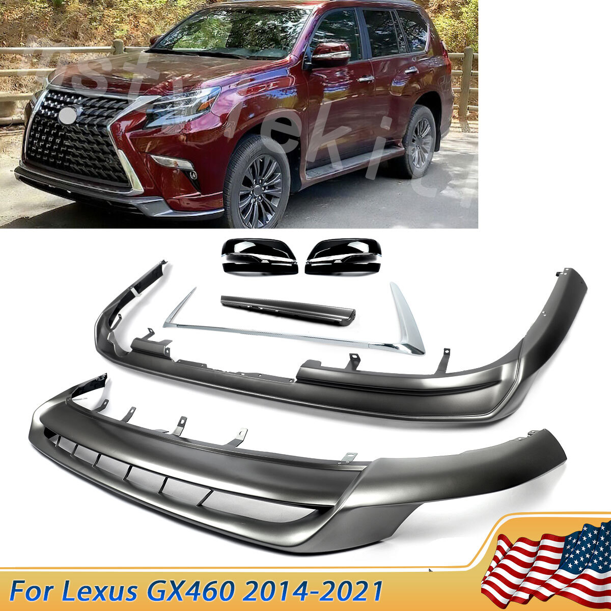 For Lexus GX460 2014-2021 Body Kit Front & Rear Lower Lip Spoiler ...