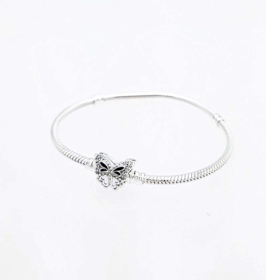 NEW 100% Authentic PANDORA 925 Butterfly Clasp Snake Chain Bracelet ...